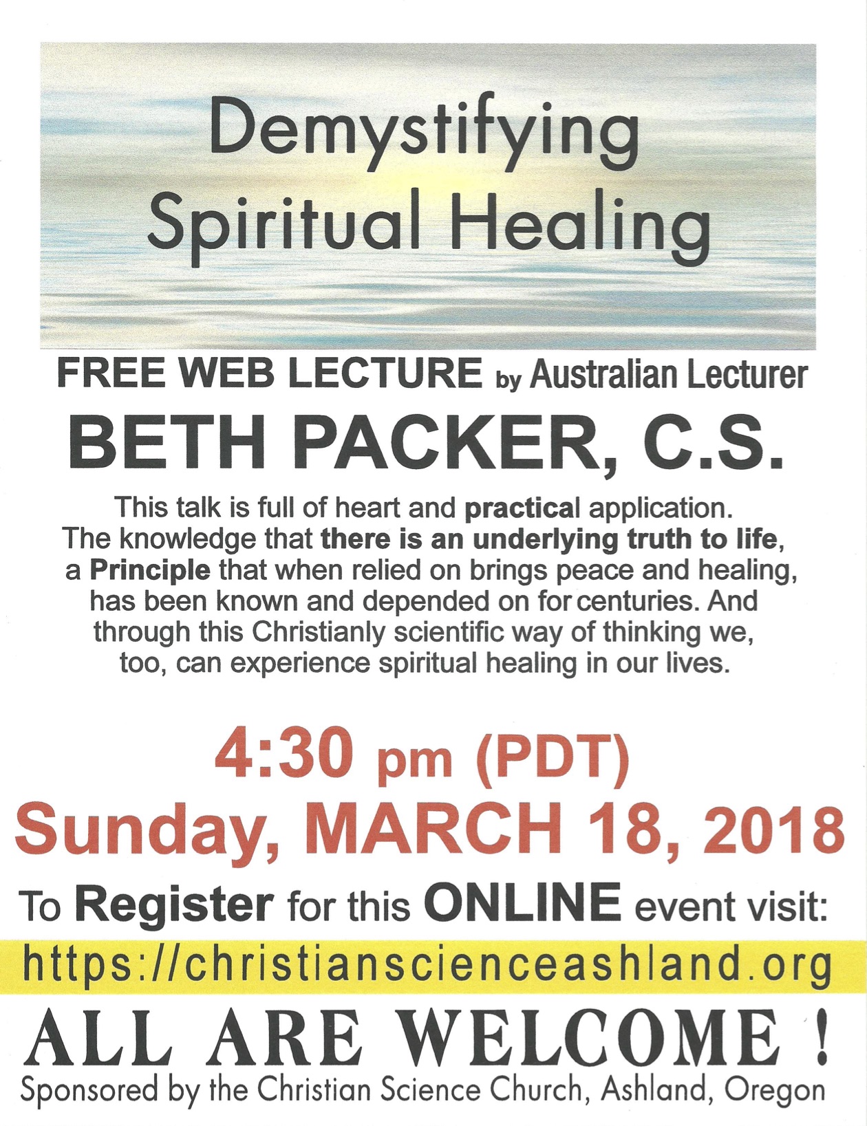 Demystifying Spiritual Healing – Christian Science Lecture by Beth ...